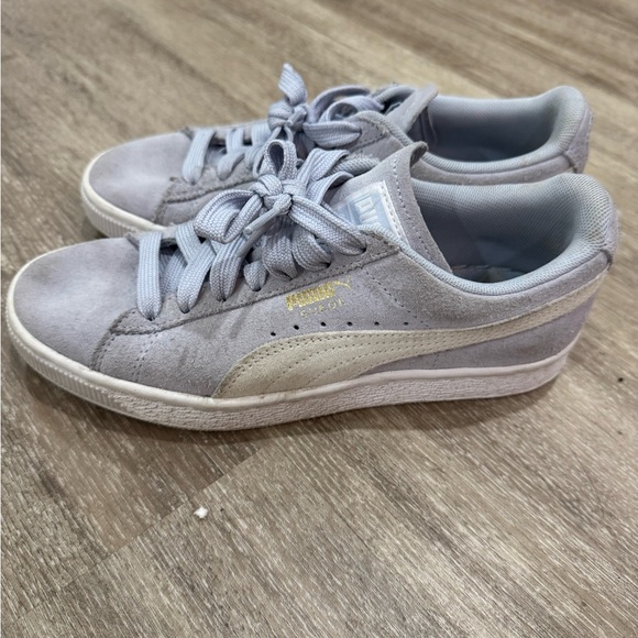 Puma | Shoes | Puma Classic Light Blue Suede Sneakers 65 | Poshmark
